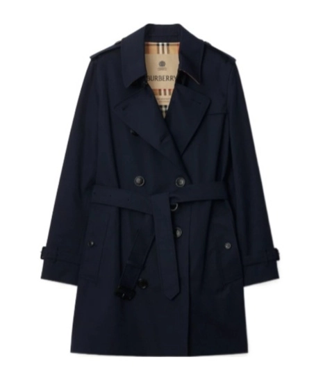 Burberry Short Kensington Heritage Trench Coat - Coal Blue