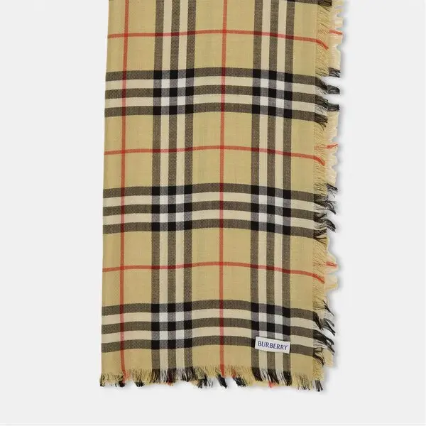 Burberry Plaid Lightweight Scarf