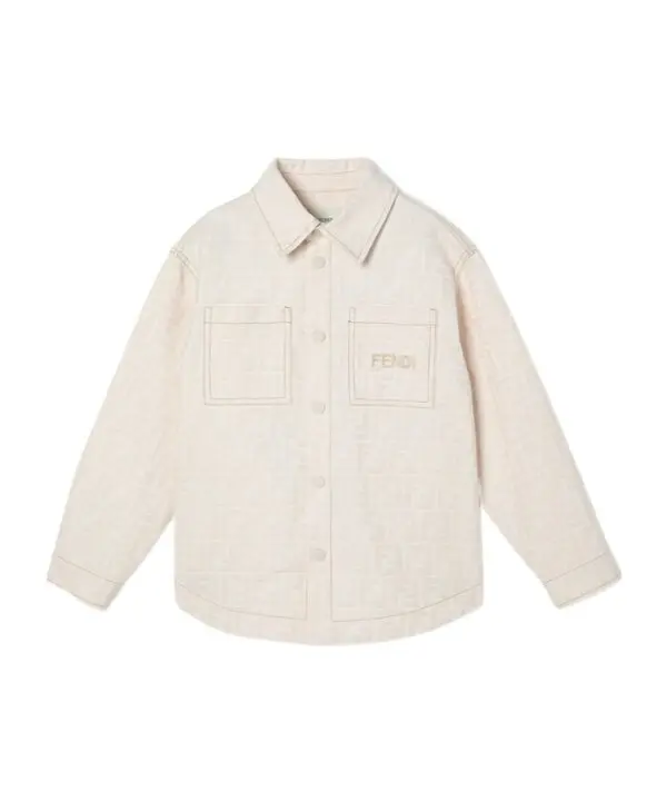 Fendi Ff Logo Denim-effect Shirt Jacket
