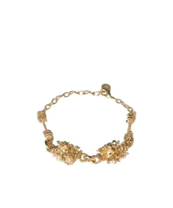 Miu Miu Crystal Embellished Metal Bracelet - Yellow