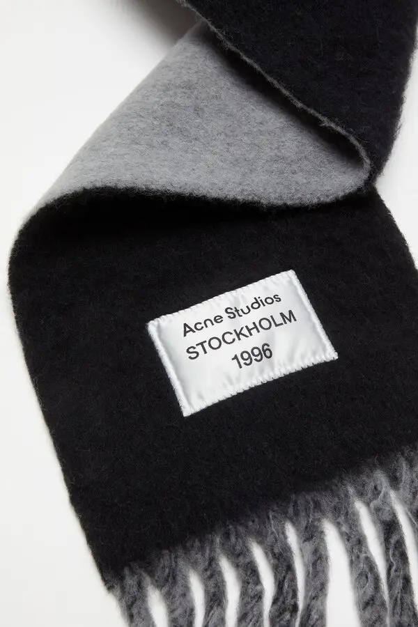 Acne Studios Logo Patch Fringed Scarf