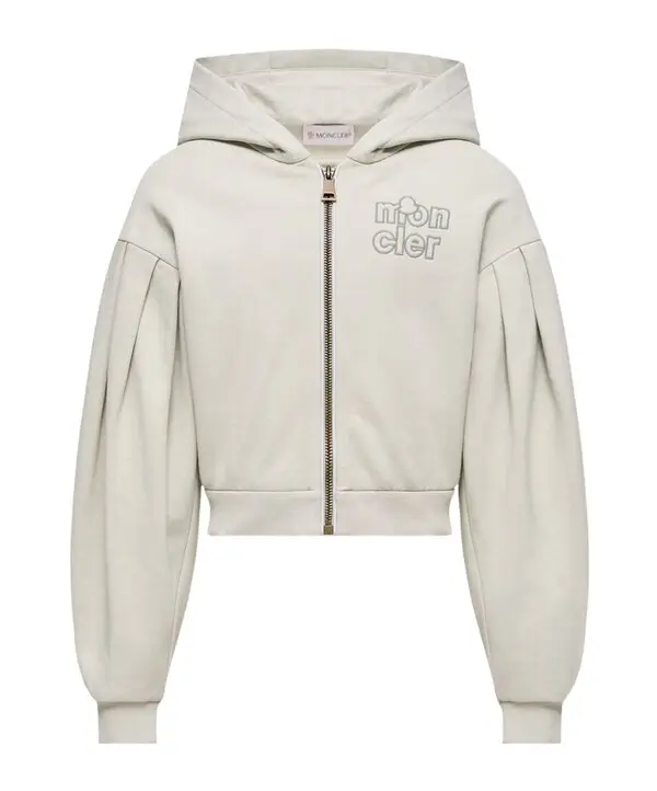 Moncler Embroidered Zip-up Cotton Hoodie
