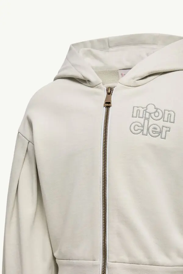 Moncler Embroidered Zip-up Cotton Hoodie