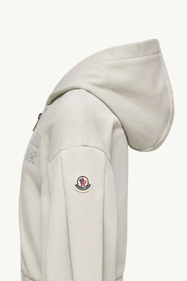Moncler Embroidered Zip-up Cotton Hoodie