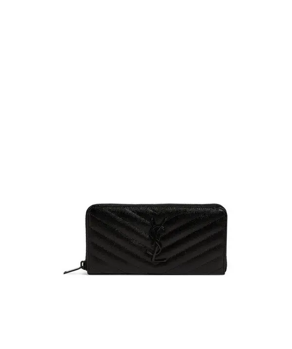 Saint Laurent Monogram Zip-around Wallet - Black