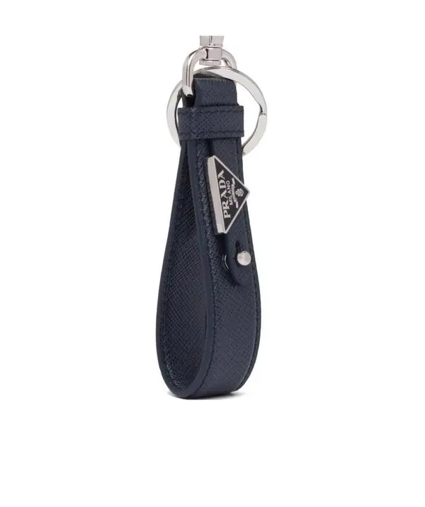 Prada Saffiano Leather Keychain With Lobster Clasp