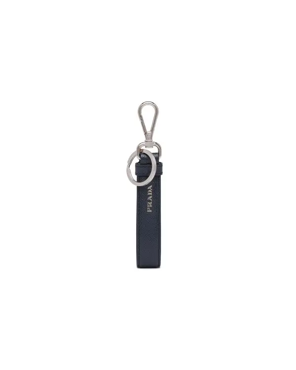 Prada Saffiano Leather Keychain With Lobster Clasp