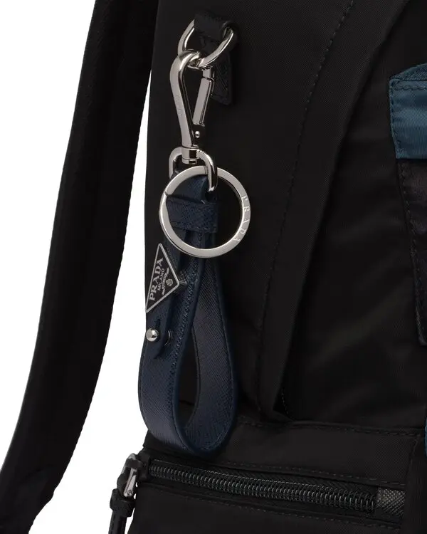 Prada Saffiano Leather Keychain With Lobster Clasp
