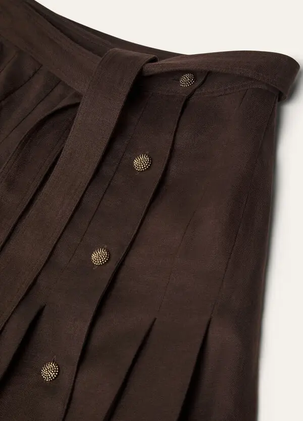 Loro Piana Yasmina Pleated Midi Skirt