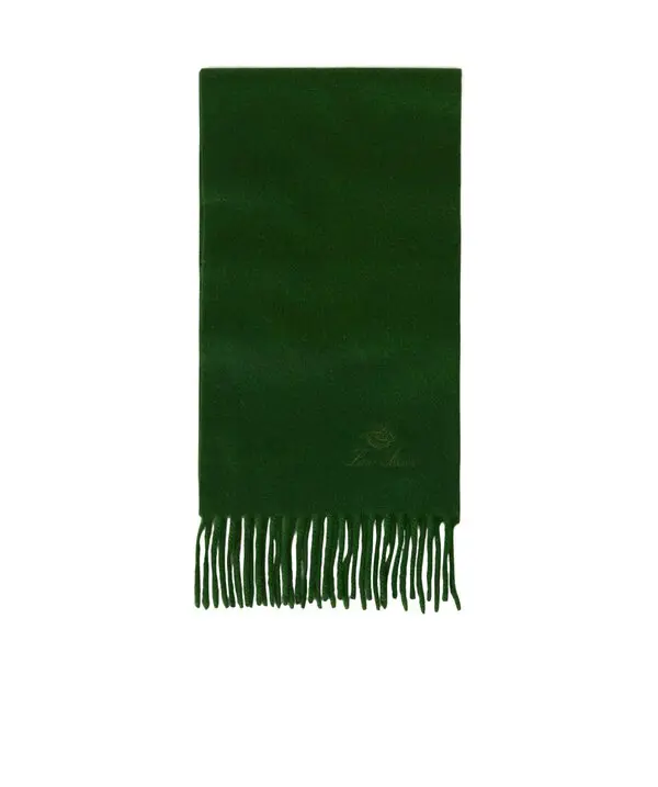 Loro Piana Unita Logo Cashmere Scarf - Green