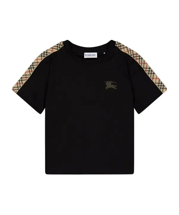 Burberry Round Neck Short Sleeve T-shirt - Black