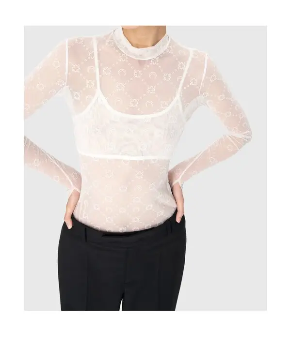 MARINE SERRE Second Skin Semi-sheer Top
