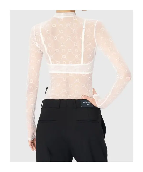 MARINE SERRE Second Skin Semi-sheer Top