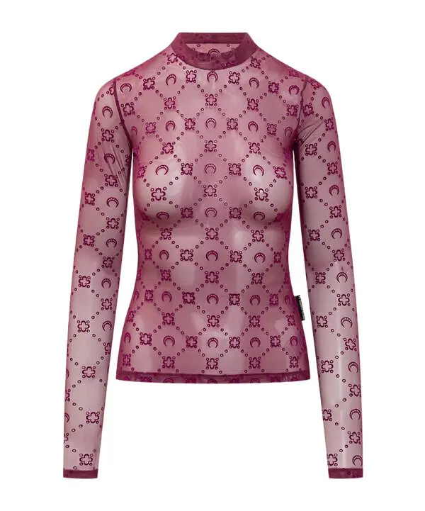 MARINE SERRE Second Skin Semi-sheer Top