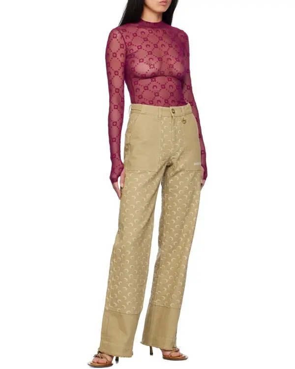 MARINE SERRE Second Skin Semi-sheer Top