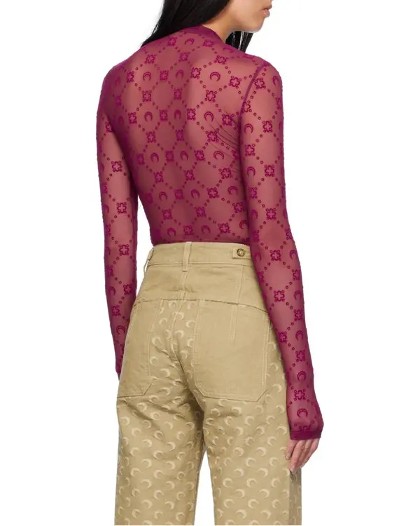 MARINE SERRE Second Skin Semi-sheer Top