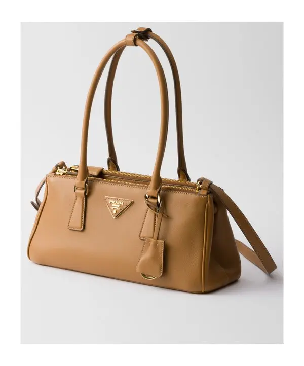 Prada Triangle Logo Shoulder Bag - Caramel