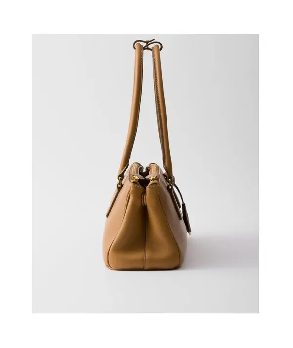Prada Triangle Logo Shoulder Bag - Caramel