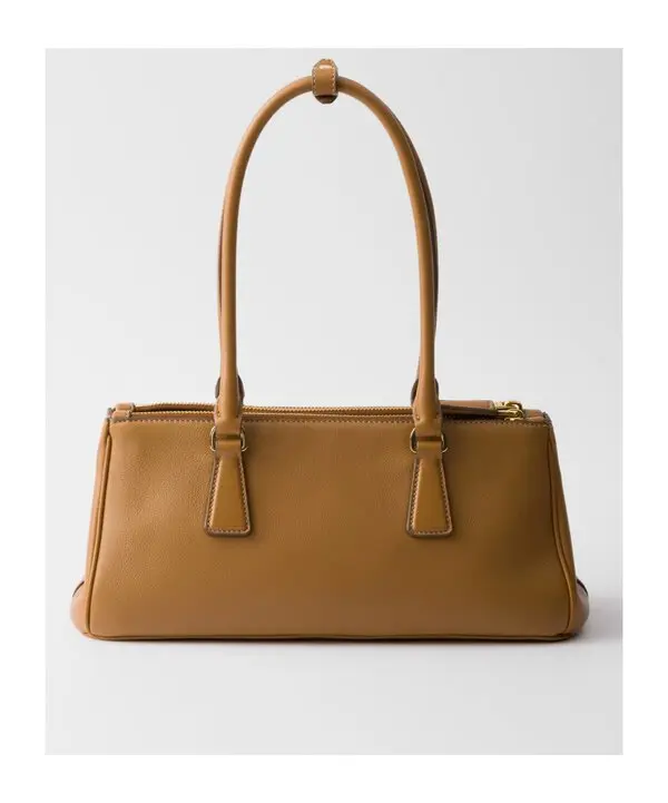 Prada Triangle Logo Shoulder Bag - Caramel