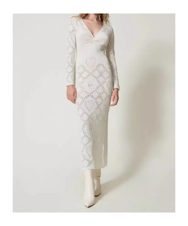 TWINSET Pointelle-knit Maxi Dress