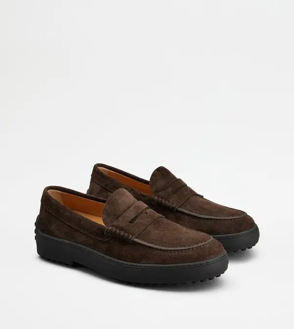 TOD'S Winter Gommino Calfskin Suede Loafers