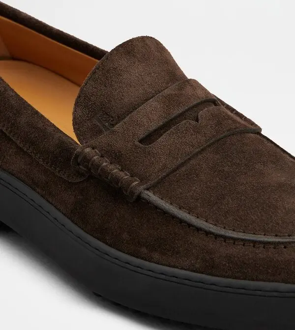 TOD'S Winter Gommino Calfskin Suede Loafers