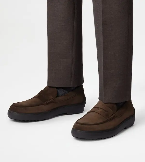 TOD'S Winter Gommino Calfskin Suede Loafers