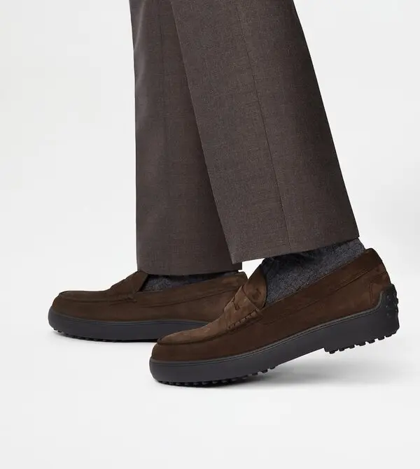 TOD'S Winter Gommino Calfskin Suede Loafers
