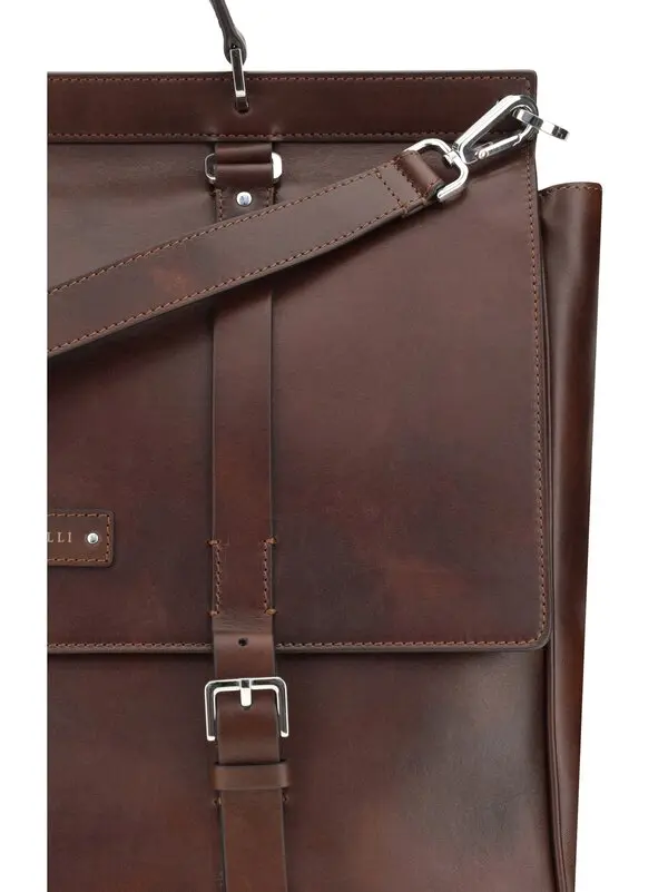 Brunello Cucinelli Logo Patch Foldover-top Travel Bag