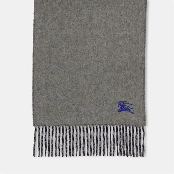 Burberry Logo Embroidered Scarf - Black