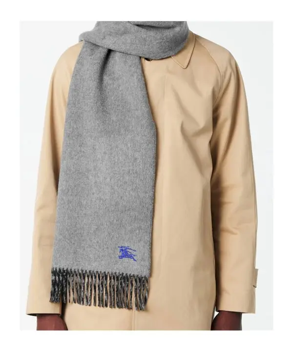Burberry Logo Embroidered Scarf - Black
