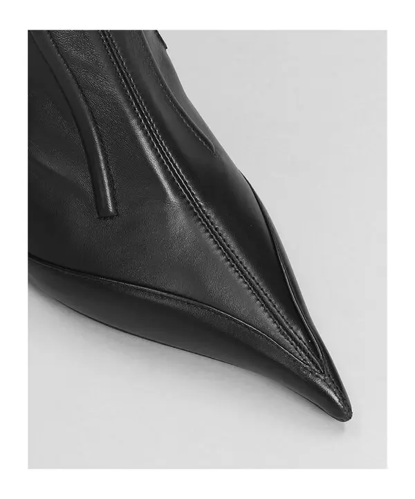 MUGLER Seam Detailed Pointed Toe Ankle Boots