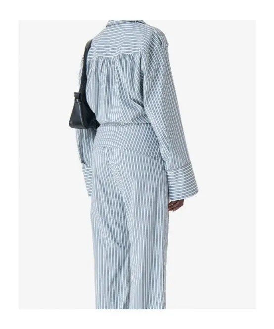 IRO PARIS Asymmetrical Striped Shirt With Patch Pocket - Gray