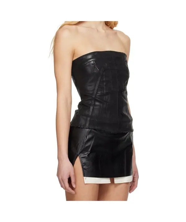Rick Owens Strapless Frayed Hem Vest