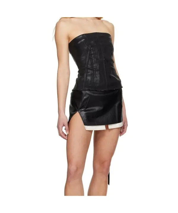 Rick Owens Strapless Frayed Hem Vest