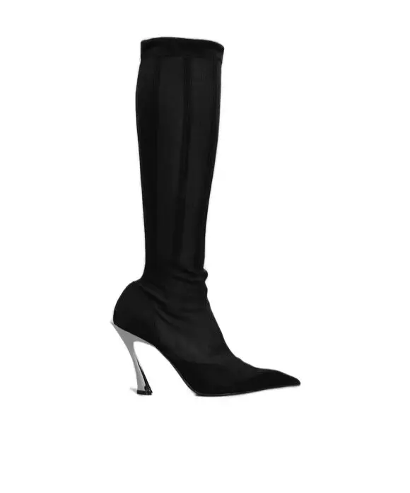 MUGLER Fang Pointed-toe Mesh Boots