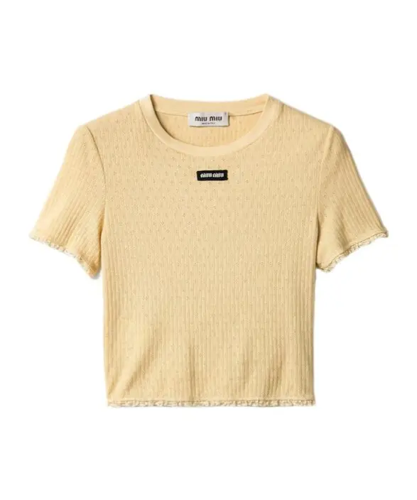 Miu Miu Garment-dyed Cotton Top