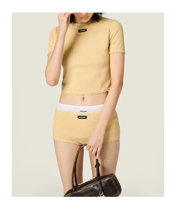Miu Miu Garment-dyed Cotton Top