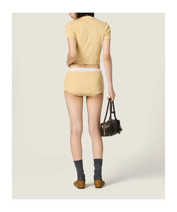 Miu Miu Garment-dyed Cotton Top