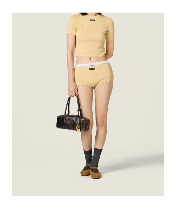 Miu Miu Garment-dyed Cotton Top