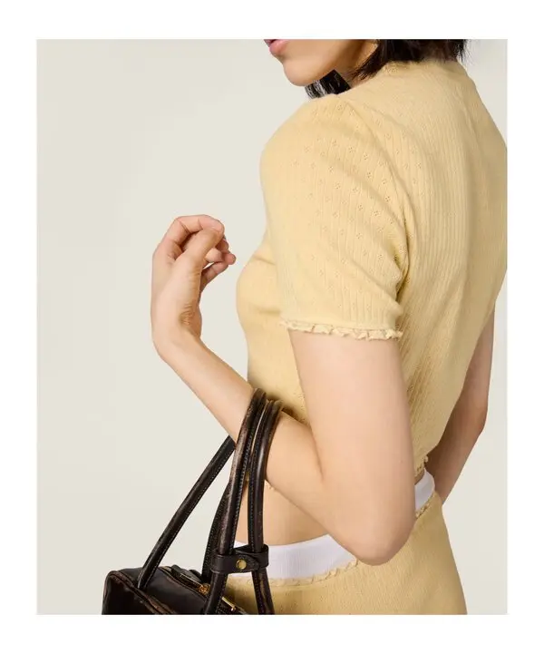 Miu Miu Garment-dyed Cotton Top