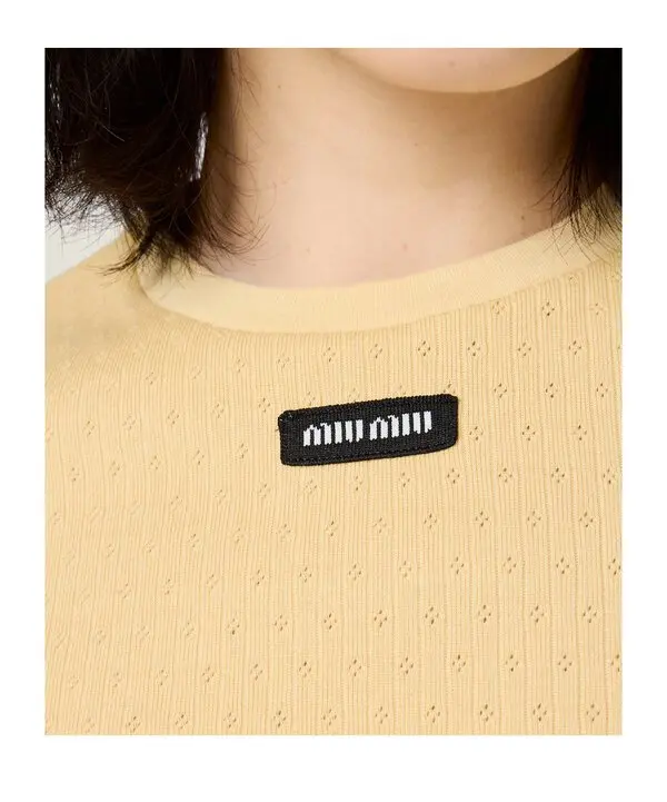 Miu Miu Garment-dyed Cotton Top
