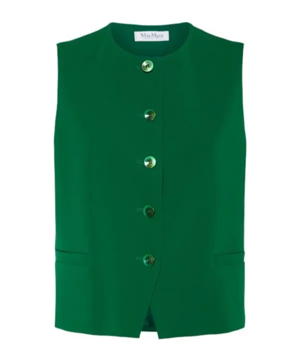 Max Mara Denver Triacetate Blend Cady Vest 38 It - Green