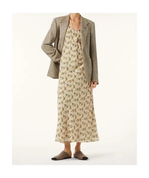 Loro Piana Marian Floral Print V-neck Maxi Dress