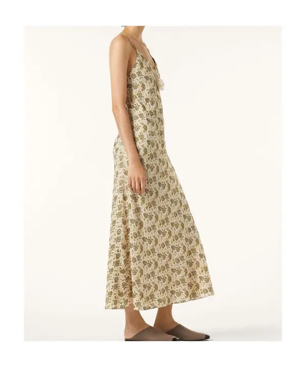 Loro Piana Marian Floral Print V-neck Maxi Dress
