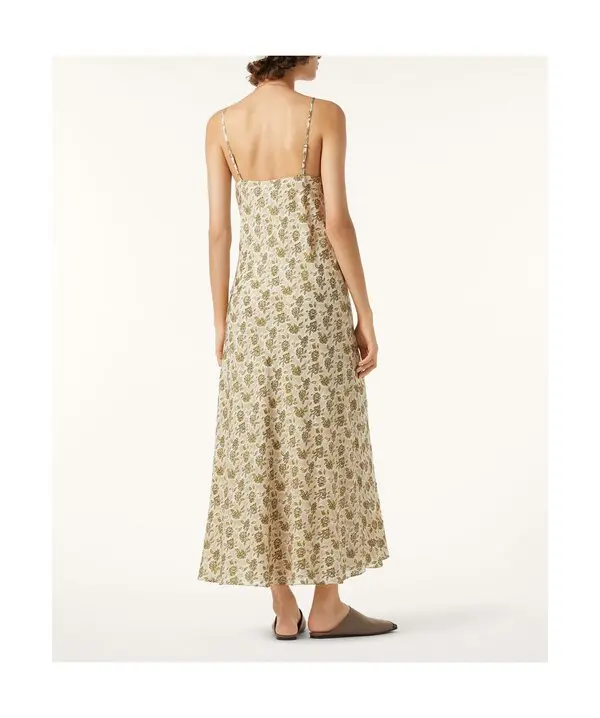 Loro Piana Marian Floral Print V-neck Maxi Dress
