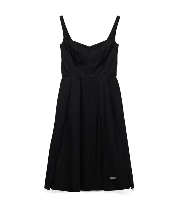 Prada Cotton Canvas Sweetheart Neckline Dress