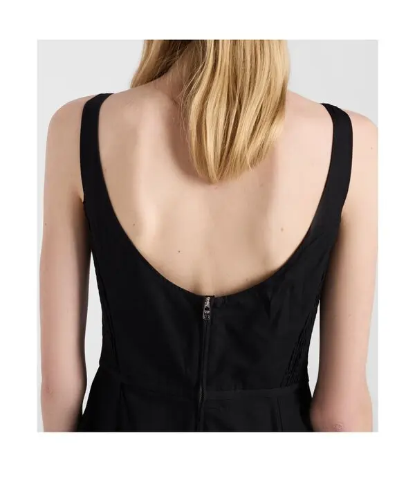 Prada Cotton Canvas Sweetheart Neckline Dress
