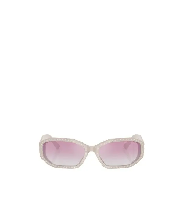 JIMMY CHOO Geometric Frame Sunglasses - Silver