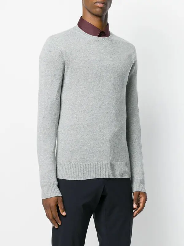 Prada Cashmere Ribbed Crew Neck Sweater